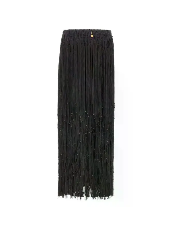 BLESS Athos Bead-embellished Fringed Maxi Skirt