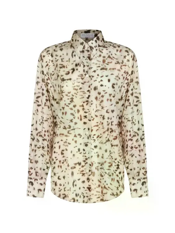Brunello Cucinelli Animal-print Silk Shirt