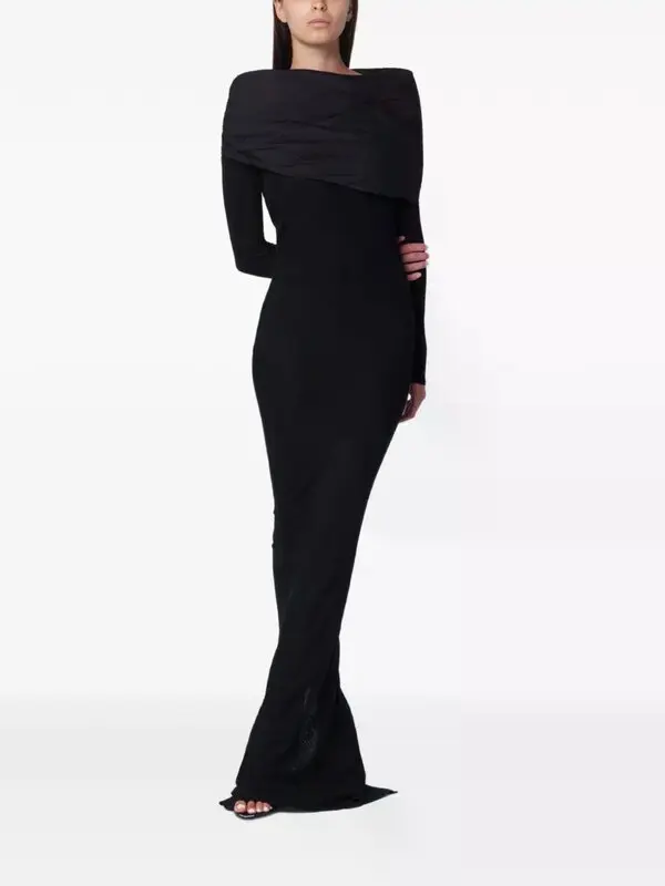ENTIRE STUDIOS Cavalier Off-shoulder Long-sleeve Dress - Black