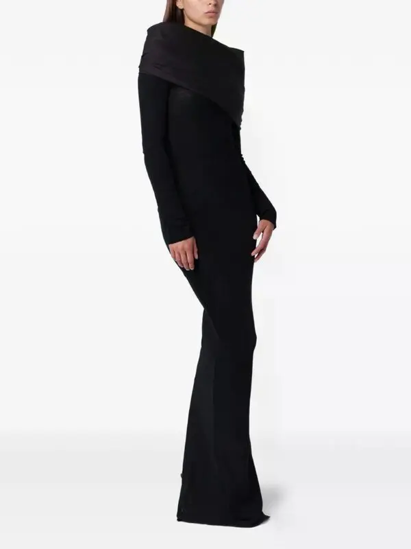 ENTIRE STUDIOS Cavalier Off-shoulder Long-sleeve Dress - Black