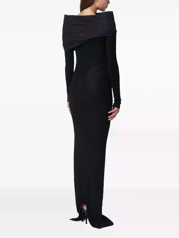 ENTIRE STUDIOS Cavalier Off-shoulder Long-sleeve Dress - Black