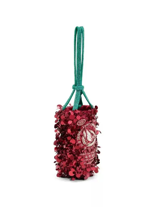 ANYA HINDMARCH Flying Goose Sequin-embellished Bucket Bag