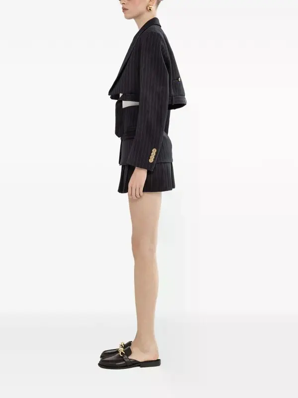 NISSA Pinstriped Pleated Skirt