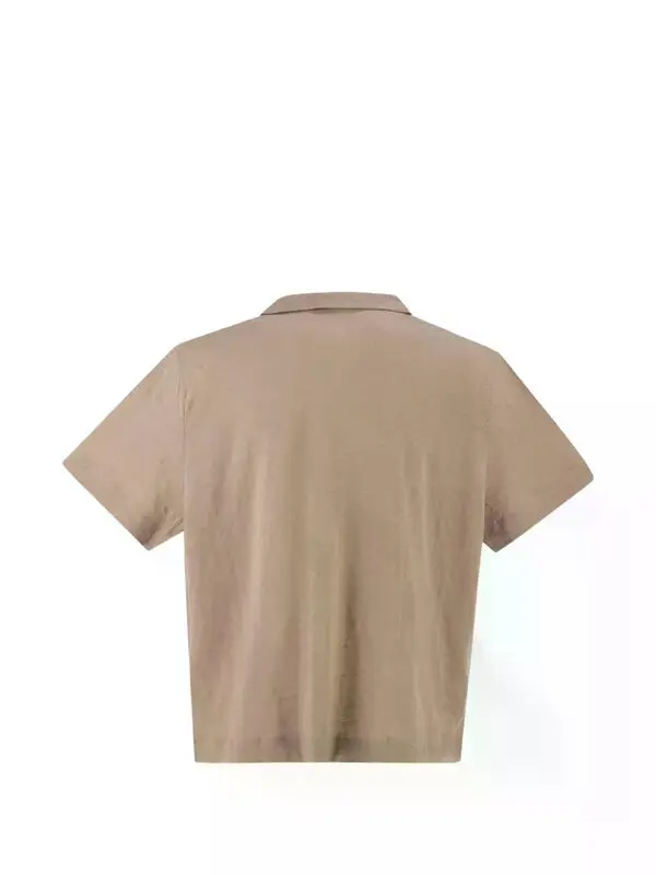 Majestic Filatures Cropped V-neck Polo Shirt - Neutrals