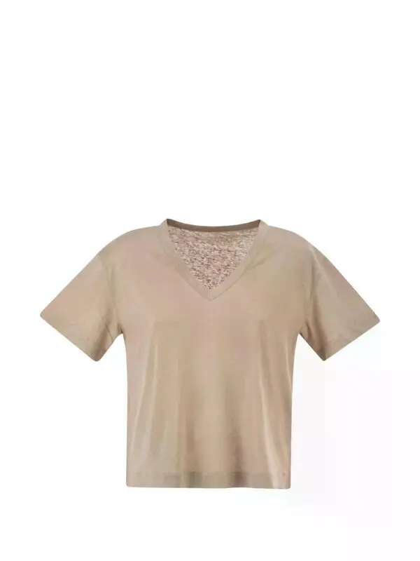 Majestic Filatures V-neck T-shirt With Side Slits