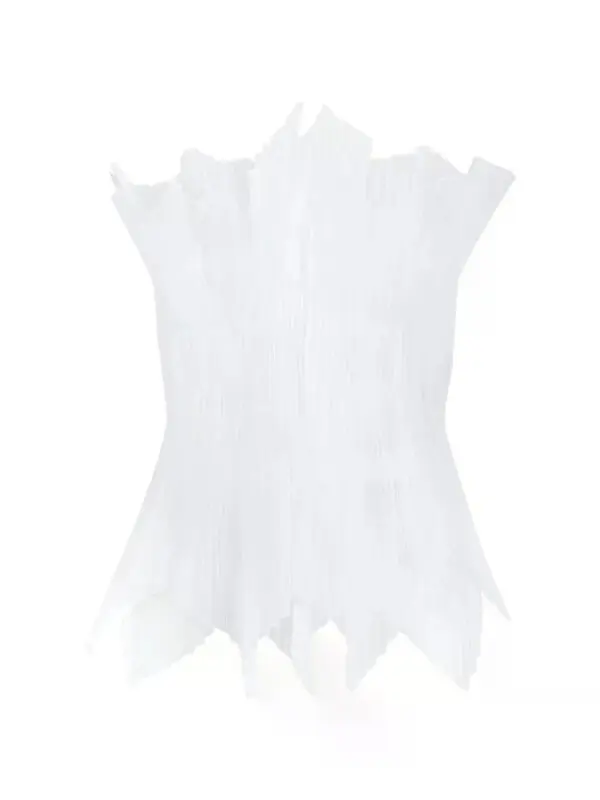 GENNY Plissé-effect Strapless Top