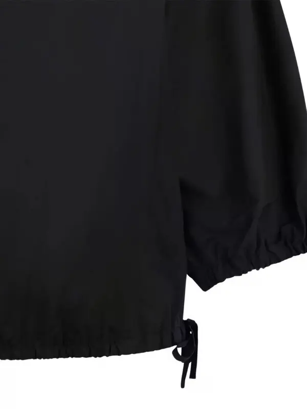 DOUUOD Drawstring-hem Puff-sleeve Blouse