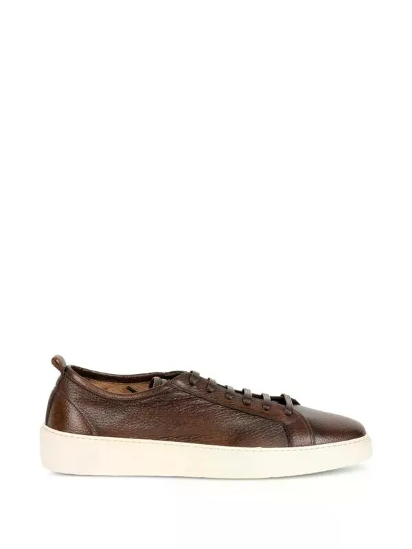 Neil Barrett Grainy Leather Sneakers - Brown