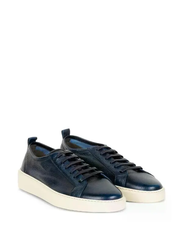 Neil Barrett Pebbled-leather Sneakers - Blue