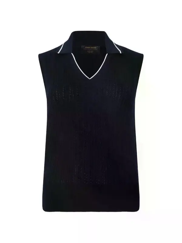 GRAN SASSO Cable-knit Sleeveless Sweater - Blue