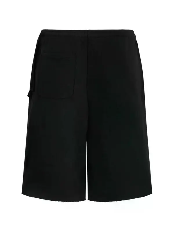DOUUOD Logo-print Raw-edge Shorts