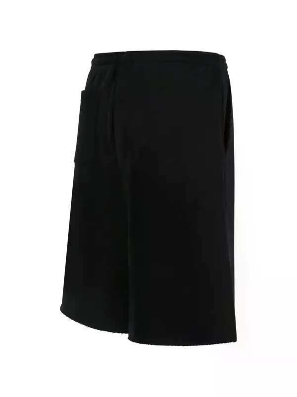 DOUUOD Logo-print Raw-edge Shorts