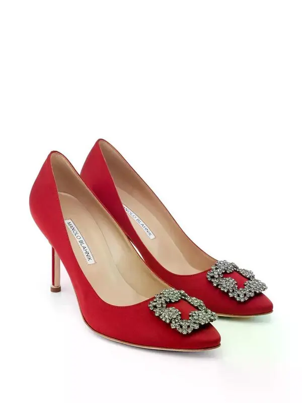 Manolo Blahnik Hangisi 90 Crystal-buckle Pumps