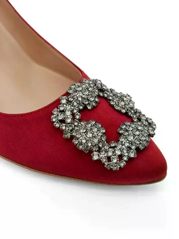 Manolo Blahnik Hangisi 90 Crystal-buckle Pumps