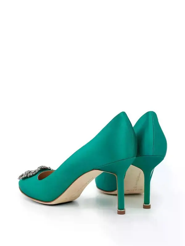 Manolo Blahnik Hangisi 70 Crystal-buckle Pumps