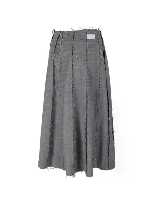 NINE:INTHE:MORNING Paneled A-line Skirt With Frayed Detailing