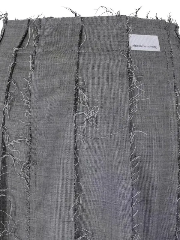 NINE:INTHE:MORNING Paneled A-line Skirt With Frayed Detailing