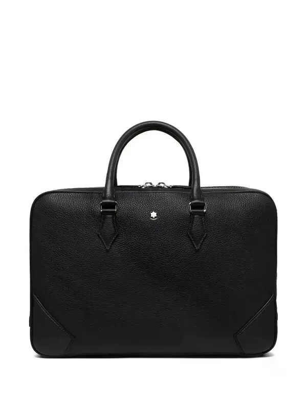 Montblanc Large Grained Leather Briefcase - Black