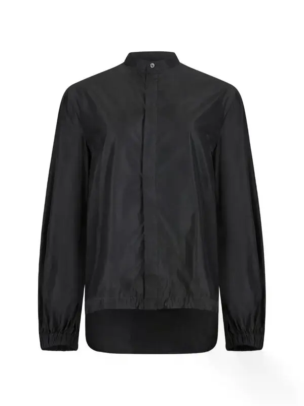 DOUUOD Band-collar High-low Shirt