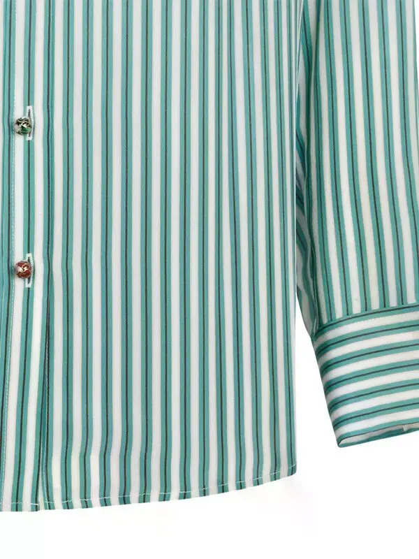 HUI MILANO Petunia Striped Floral-appliqué Shirt