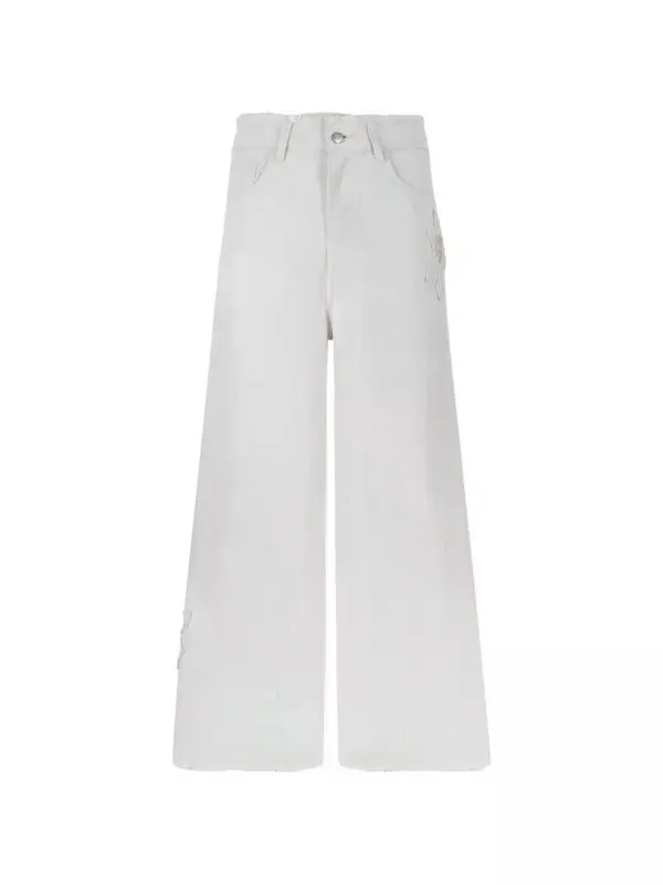 HUI MILANO Sequin-embellished Wide-leg Jeans