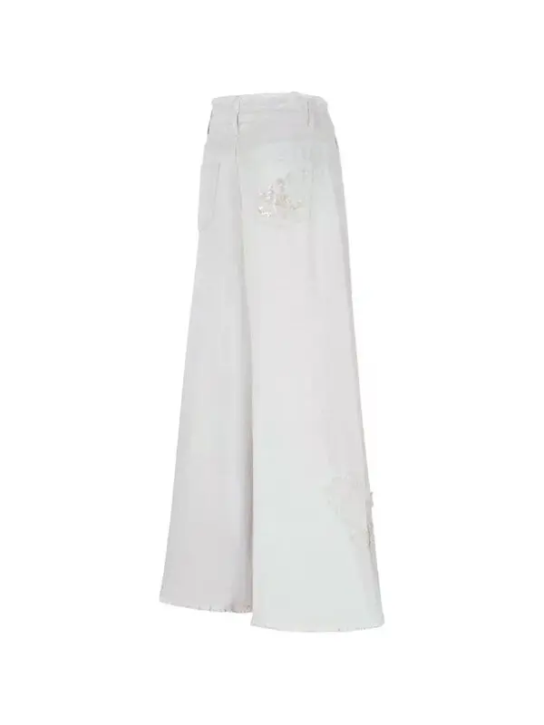 HUI MILANO Sequin-embellished Wide-leg Jeans