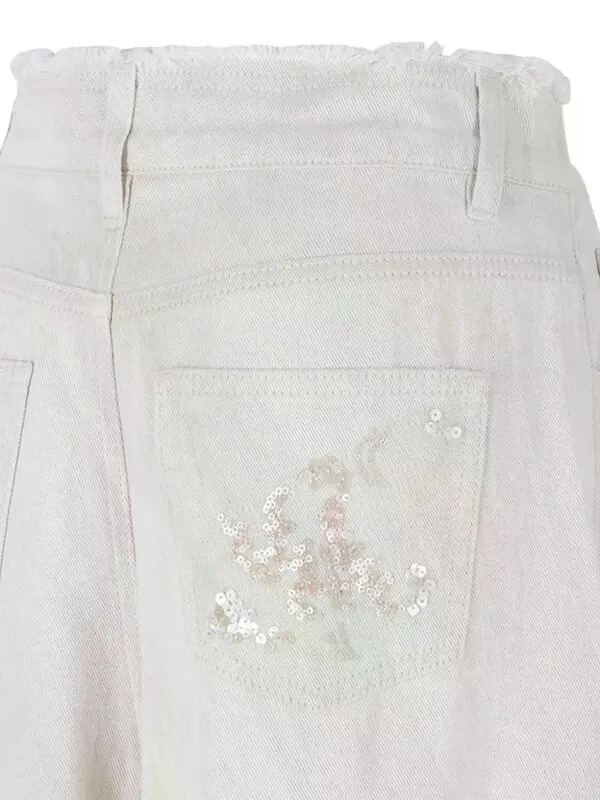HUI MILANO Sequin-embellished Wide-leg Jeans