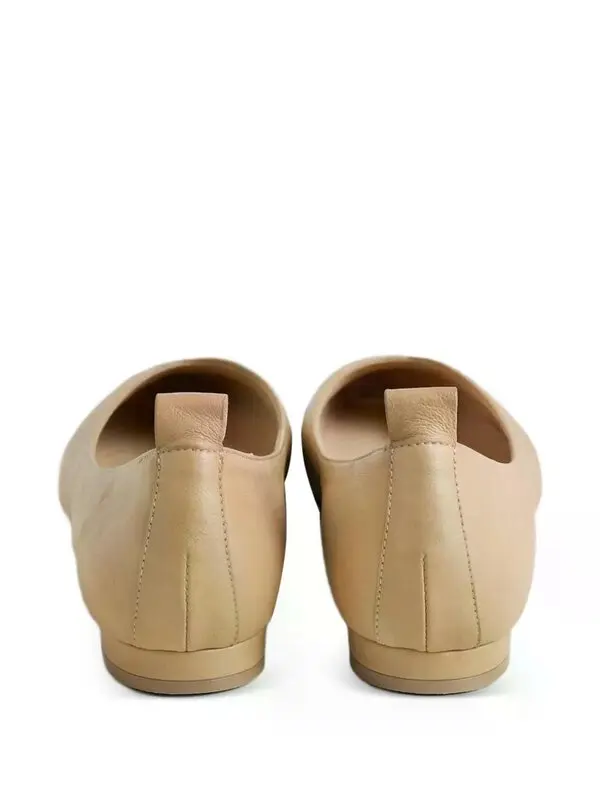 POCHE PARIS Square-toe Ballet Flats - Neutrals