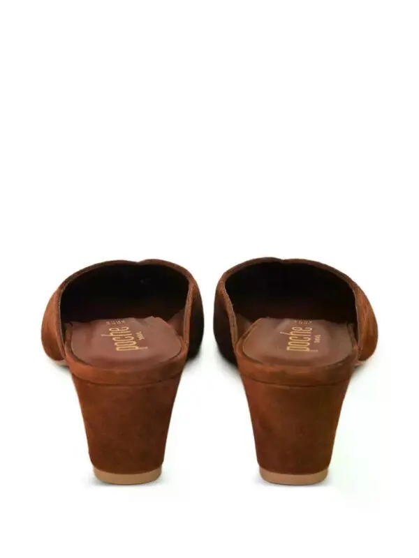 POCHE PARIS Suede Peep-toe Sandals
