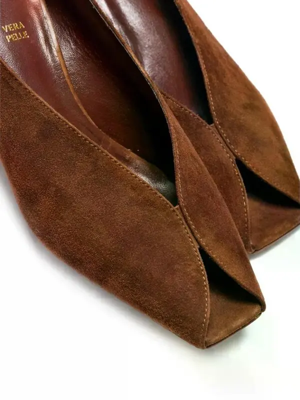 POCHE PARIS Suede Peep-toe Sandals