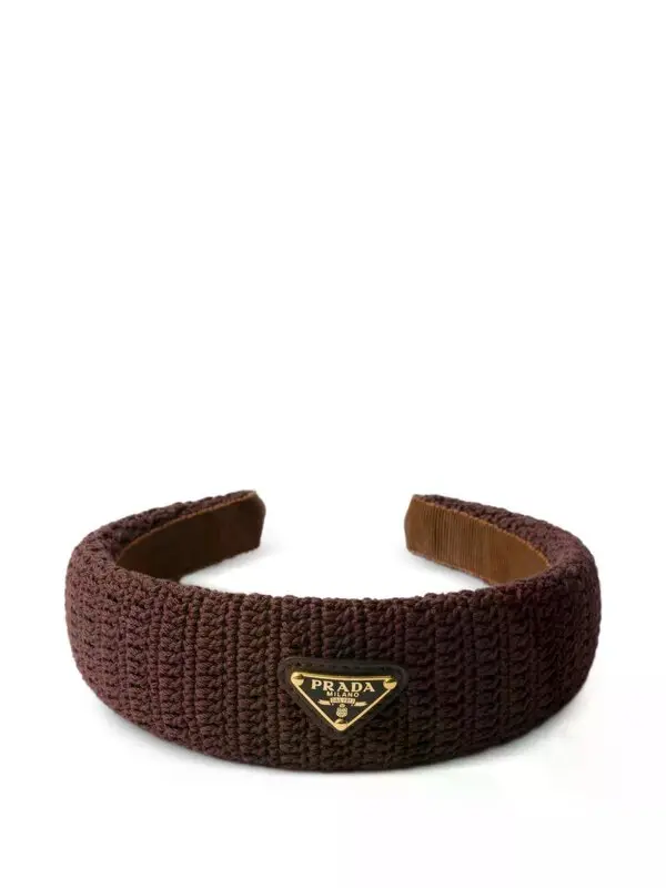Prada Crochet Headband - Brown