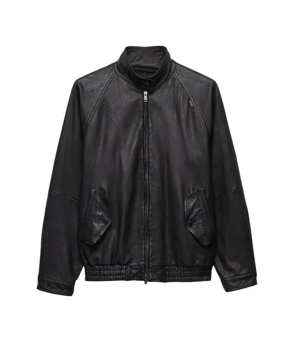 Prada Nappa Leather Blouson Jacket - Black