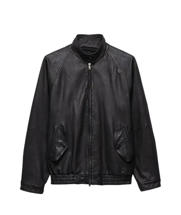 Prada Nappa Leather Blouson Jacket - Black