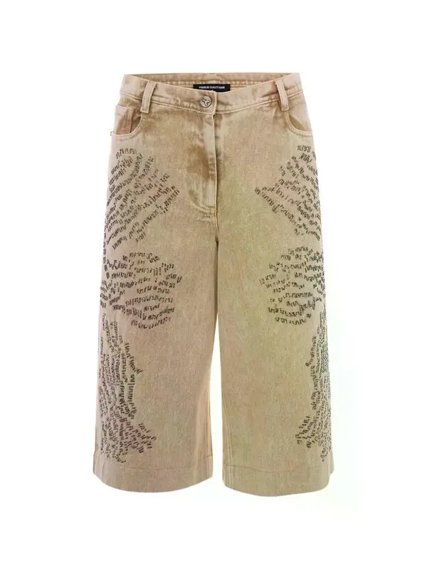 Patrizia Pepe Bead-embellished Bermuda Shorts - Neutrals