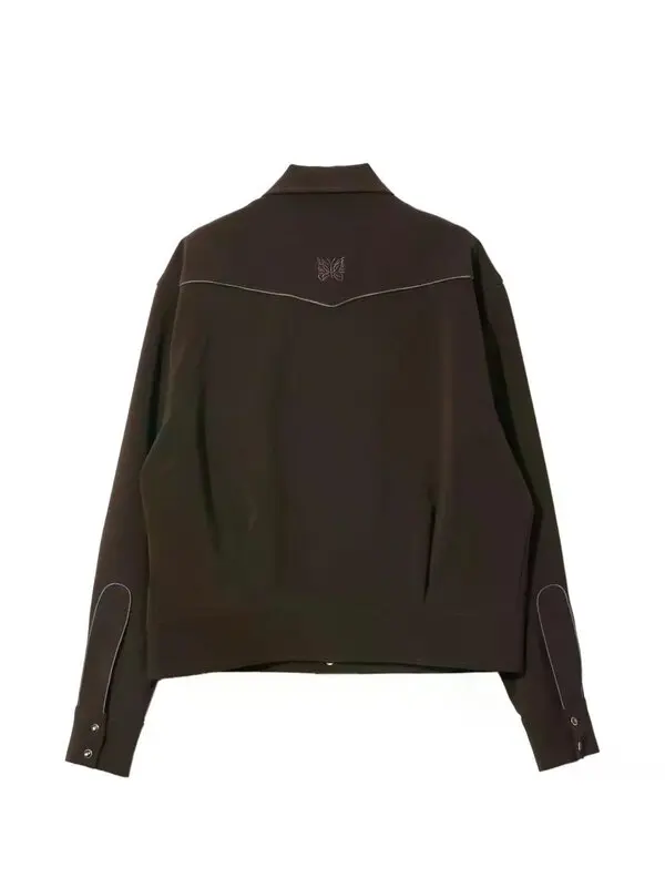 Needles Butterfly-embroidered Piped Jacket - Brown