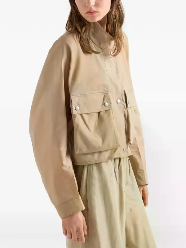 Prada Washed Re-nylon Jacket - Neutrals