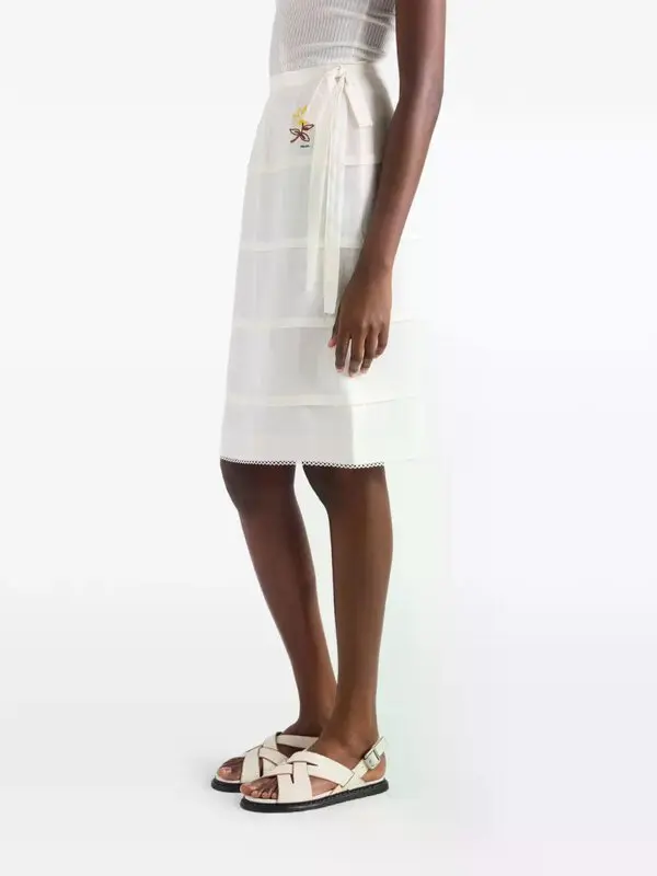 Prada Embroidered Linen Skirt