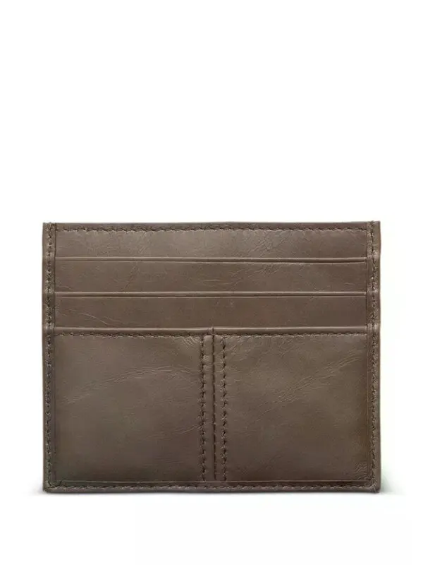 Prada Leather Card Holder - Grey