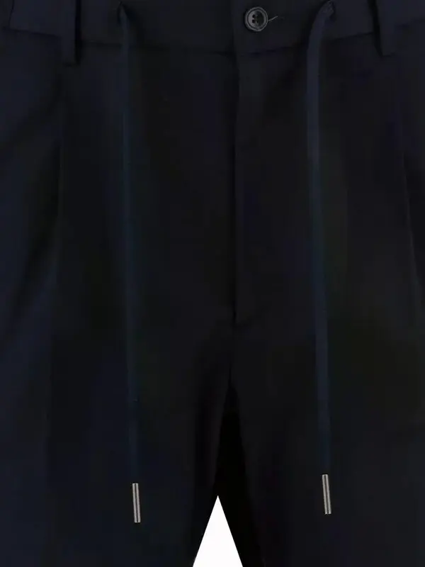 Tagliatore Newman Drawstring Pleated Trousers - Blue