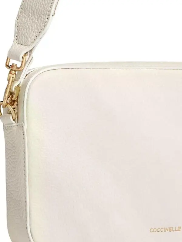 COCCINELLE Small Tebe Grained Leather Shoulder Bag - Neutrals