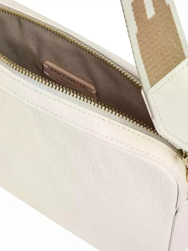 COCCINELLE Small Tebe Grained Leather Shoulder Bag - Neutrals