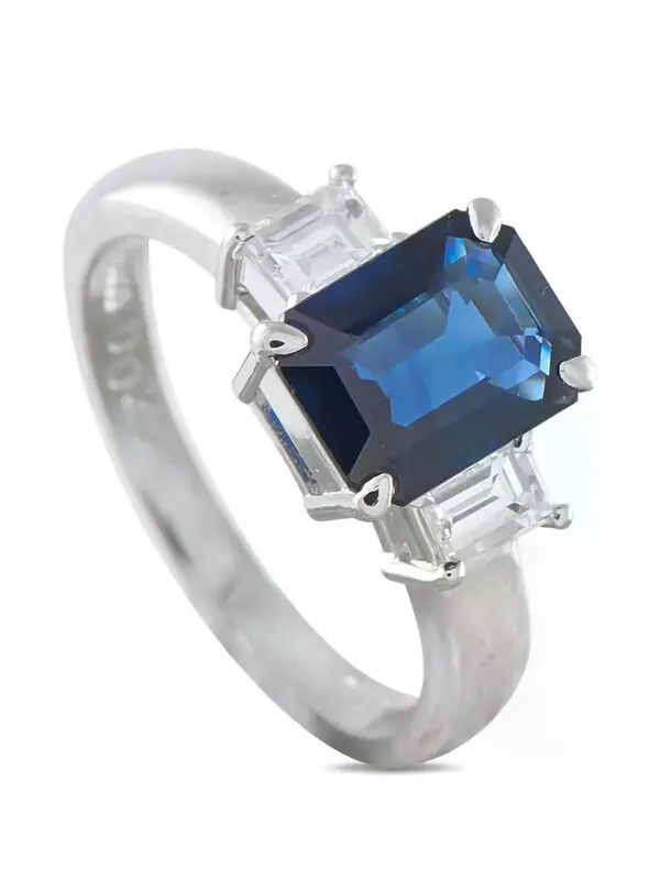 LB EXCLUSIVE Sapphire And Diamond Platinum Ring - Silver