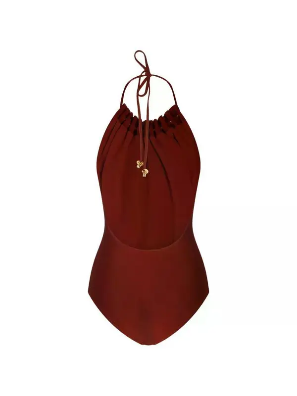 Zimmermann Embellished Halterneck One-piece Swimsuit - Red