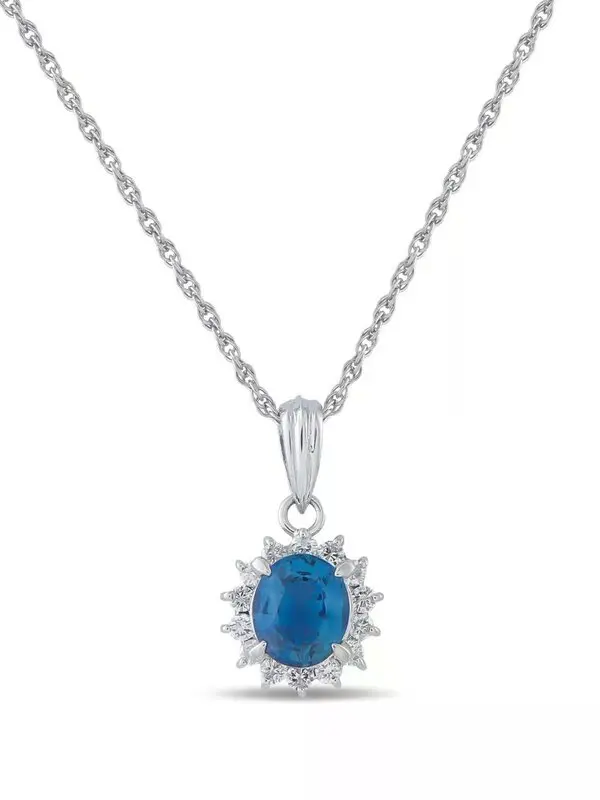 LB EXCLUSIVE Sapphire And Diamond Platinum Necklace - Silver