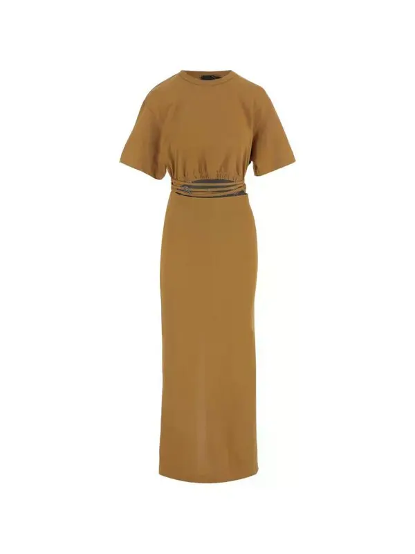Pinko Cut-out Strap-detail Midi Dress - Brown