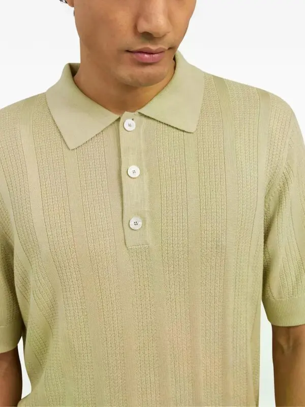 CHE Ribbed-knit Short-sleeve Polo Shirt