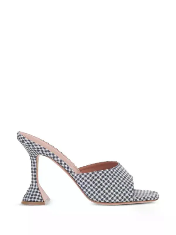 Amina Muaddi Lupita Gingham Sandals - Blue