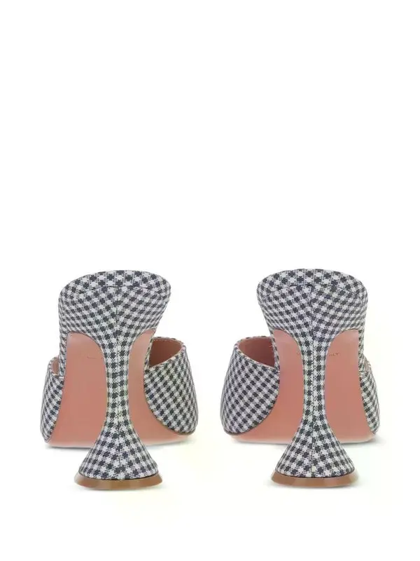 Amina Muaddi Lupita Gingham Sandals - Blue