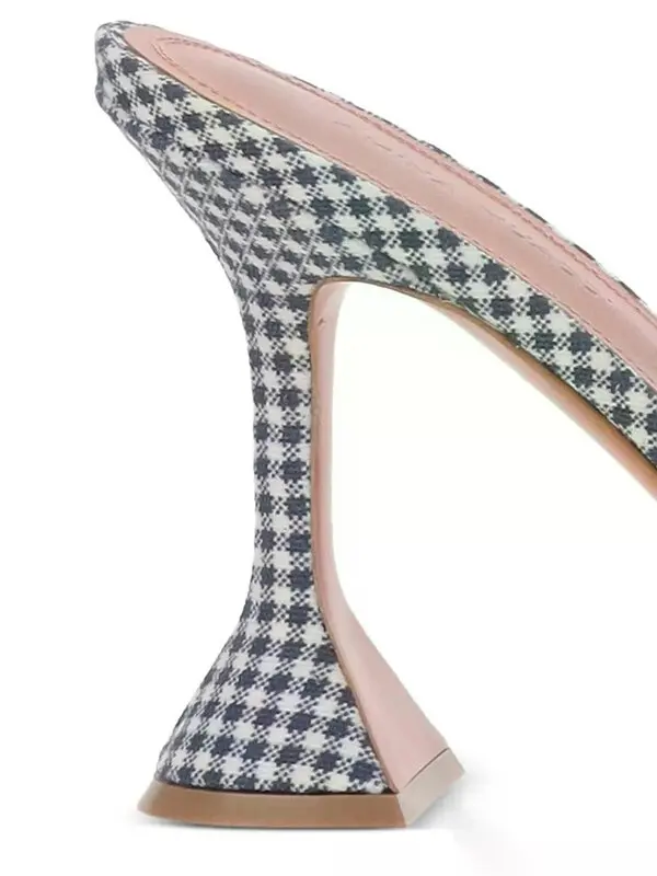 Amina Muaddi Lupita Gingham Sandals - Blue
