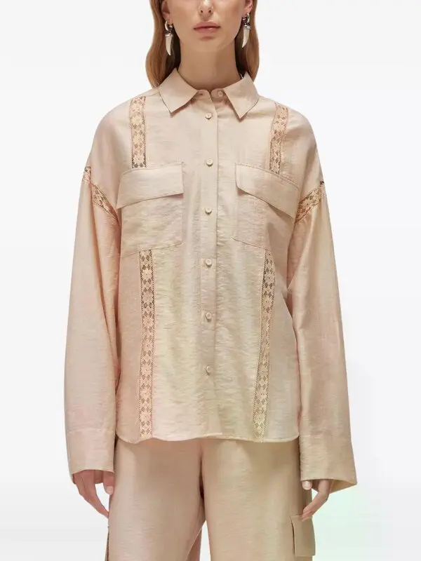 BLUGIRL Wrap-style Top With Lace Trim